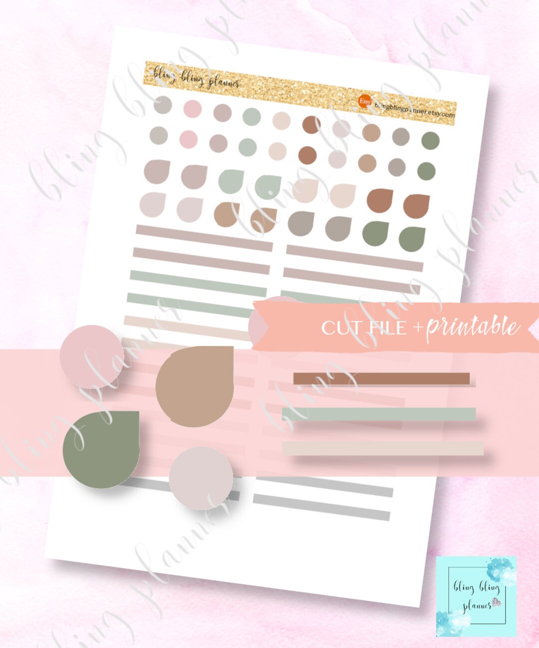 DOT PRINTABLE Planner STICKERS, Printable Washi Stickers, Minimalist ...