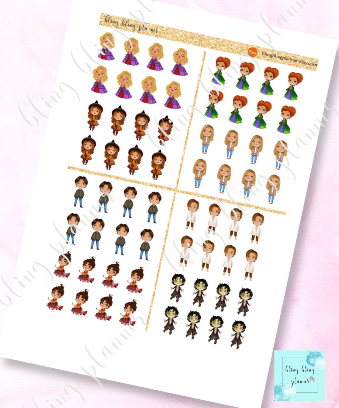 PRINTABLE HOCUS POCUS Stickers, Printable Halloween Stickers, Sarah ...