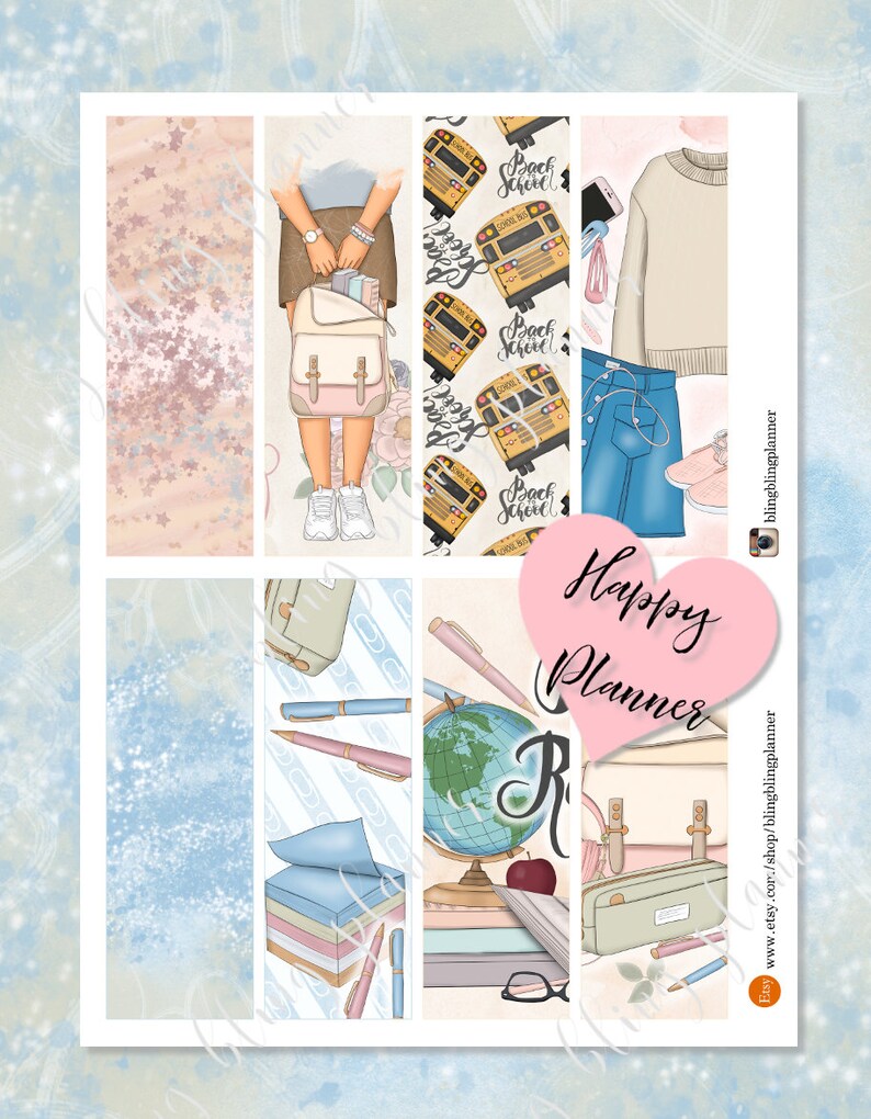 BACK TO SCHOOL Happy Planner Sticker Happy Planner Printable - Etsy