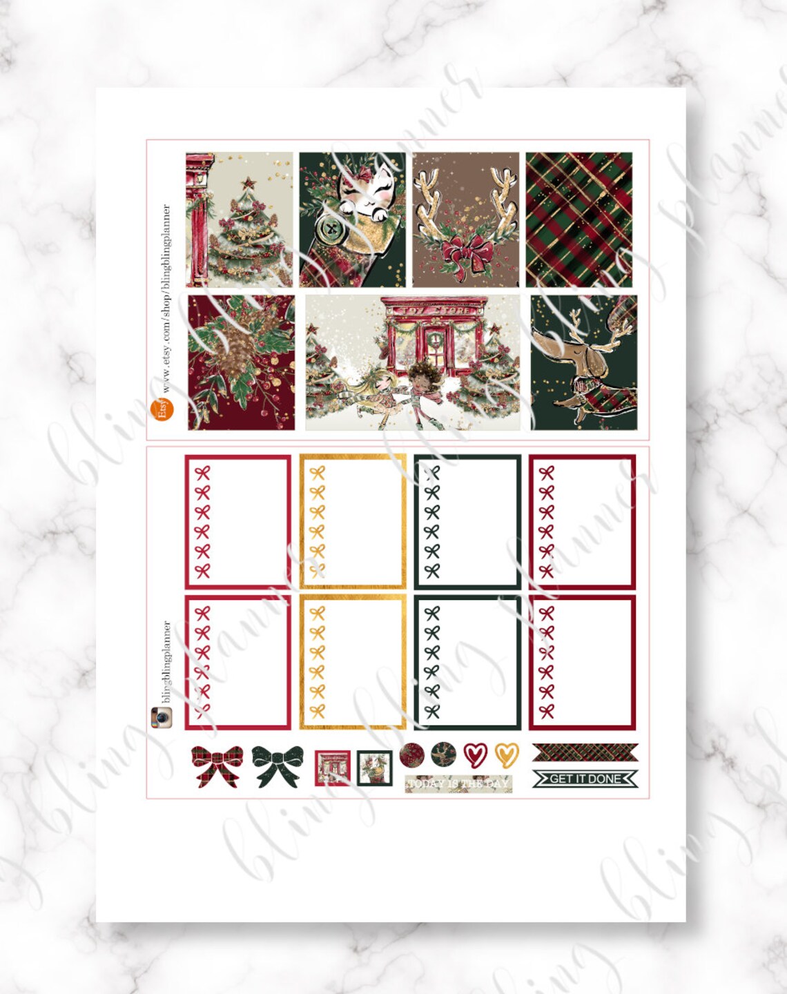 PRINTABLE CHRISTMAS PLANNER Stickers Christmas Planner | Etsy
