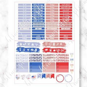 4th of JULY PRINTABLE PLANNER Kit, Independence Day Planner Stickers ...