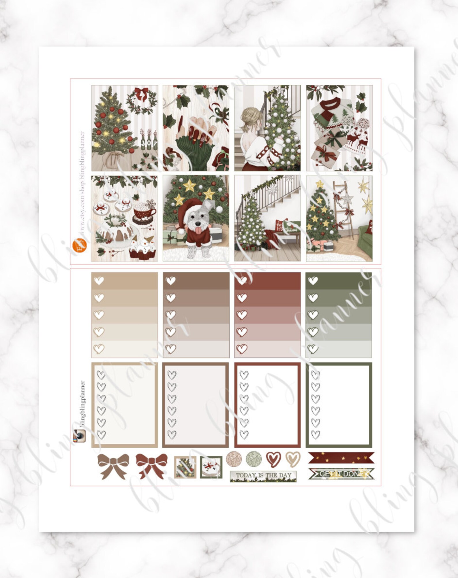 HOLIDAY PRINTABLE PLANNER Stickers Winter Printable Stickers - Etsy