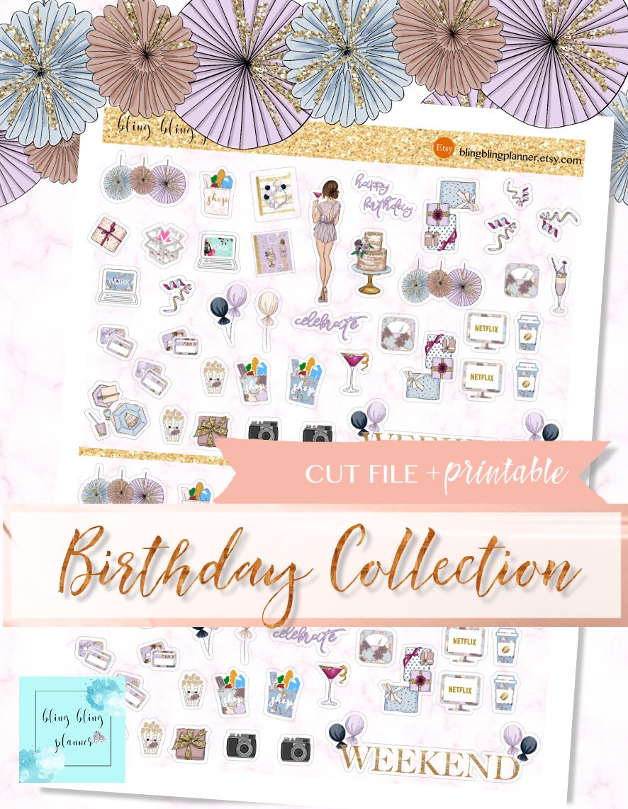BIRTHDAY PLANNER STICKERS Celebration Stickers printable | Etsy