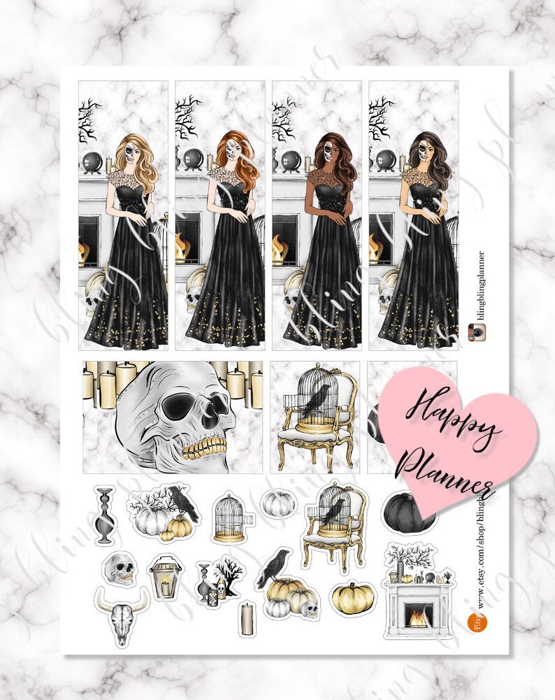 HALLOWEEN HAPPY PLANNER Stickers Printable Cute Halloween | Etsy