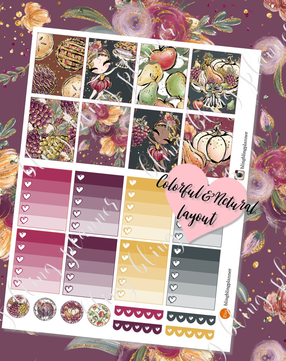 PRINTABLE FALL PLANNER Sticker Thanksgiving Planner Stickers | Etsy