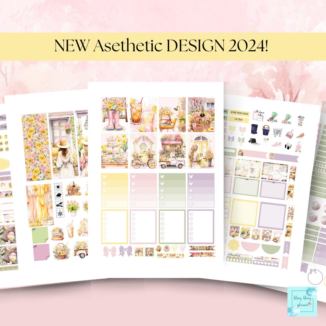 SPRING PRINTABLE PLANNER Stickers Weekly Erin Condren Weekly Kit April ...