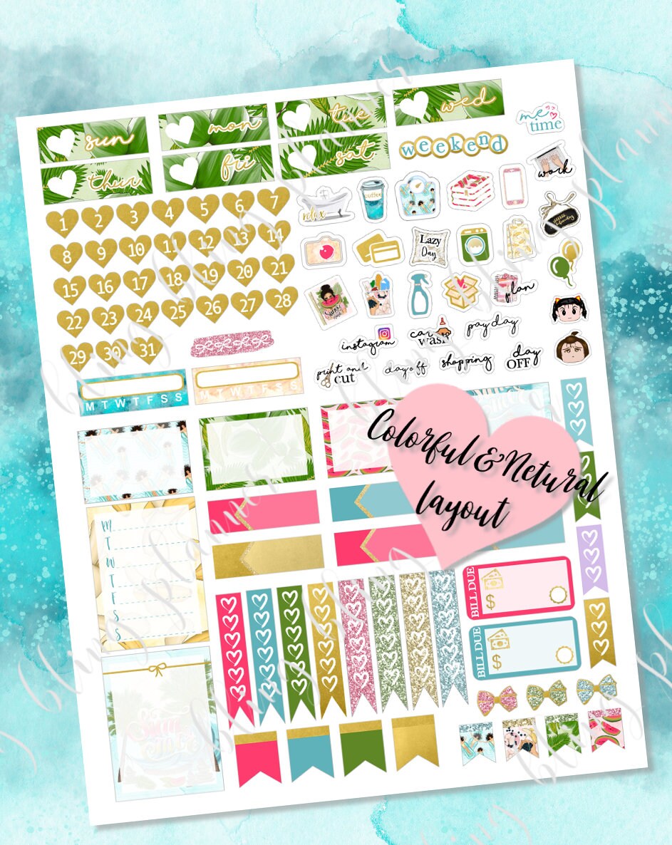 PRINTABLE Planner Stickers Summer Planner Stickers - Etsy