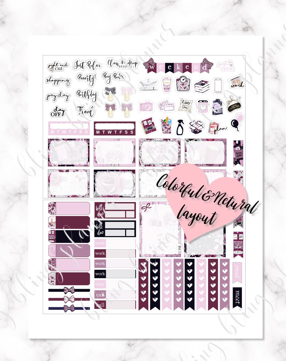 SWEET HOME Planner STICKERS, Printable Sticker Kit, Stay at Home ...