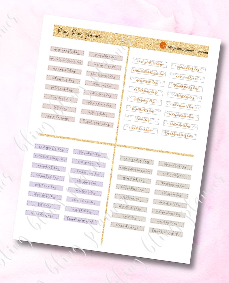 CALENDAR HOLIDAY Planner Stickers Printable Holiday Planner - Etsy
