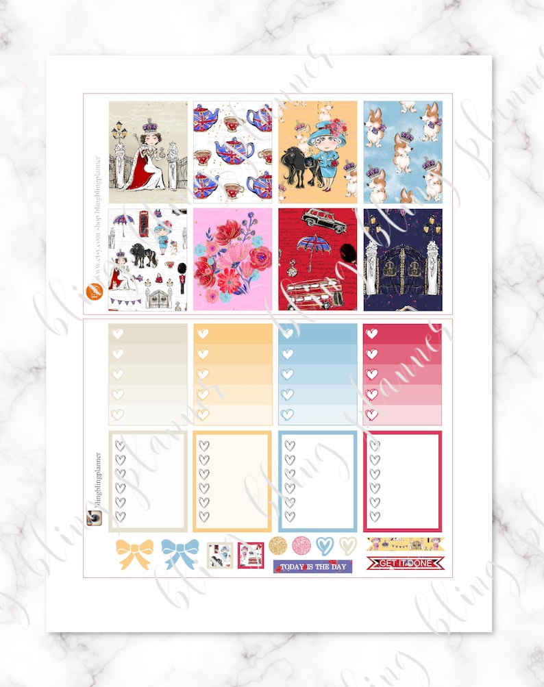 The Queen PLANNER Stickers Printable Planner Stickers - Etsy