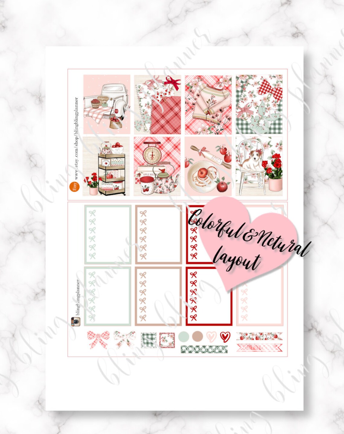 FALL APPLE PLANNER Stickers Fall Printable Planner Stickers - Etsy