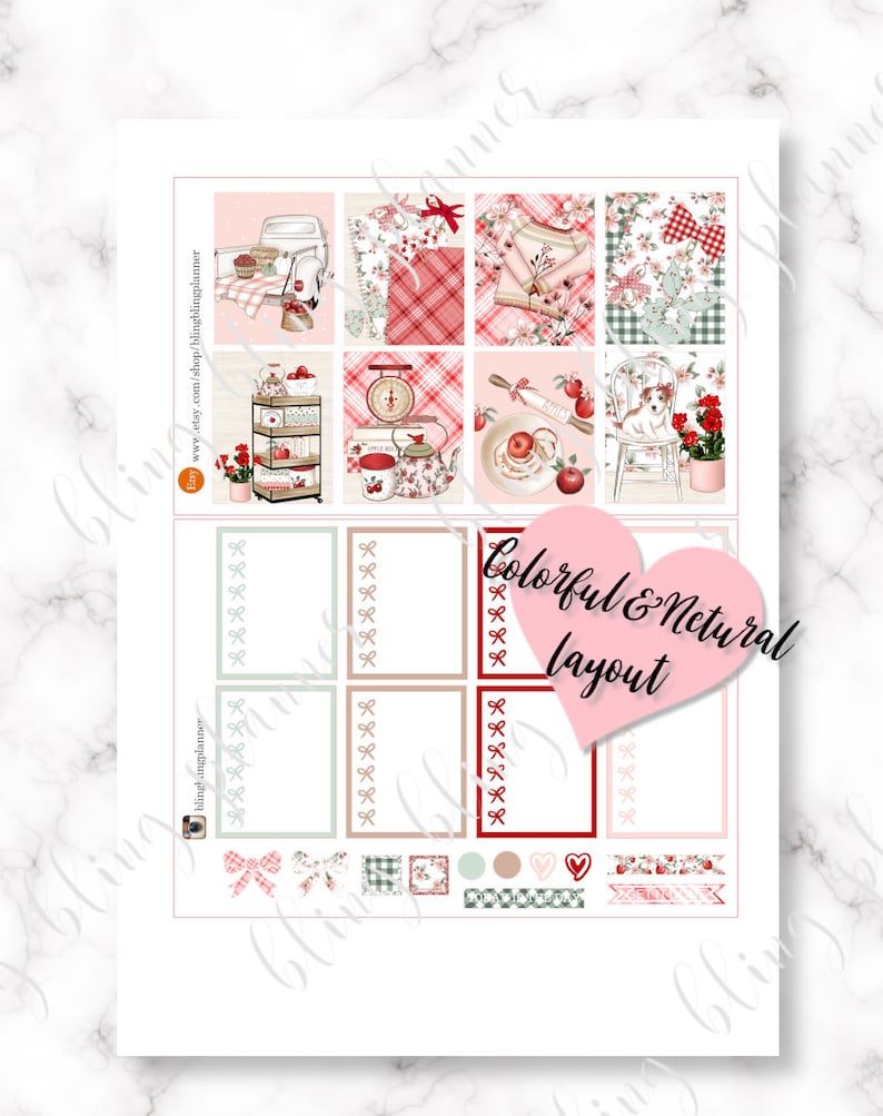 FALL APPLE PLANNER Stickers, Fall Printable Planner Stickers ...