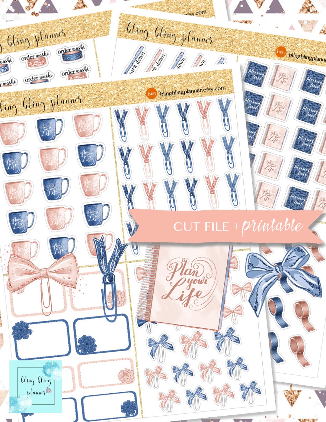 PLANNING FUNCTIONAL Deco, TN Planner Stickers, Bow Planner Stickers, 2 ...