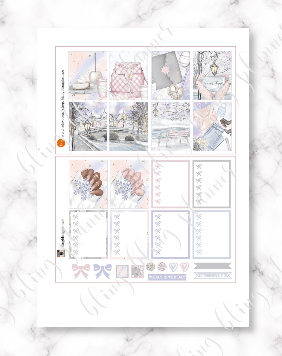 WINTER PRINTABLE WEEKLY Kit Winter City Planner Stickers - Etsy