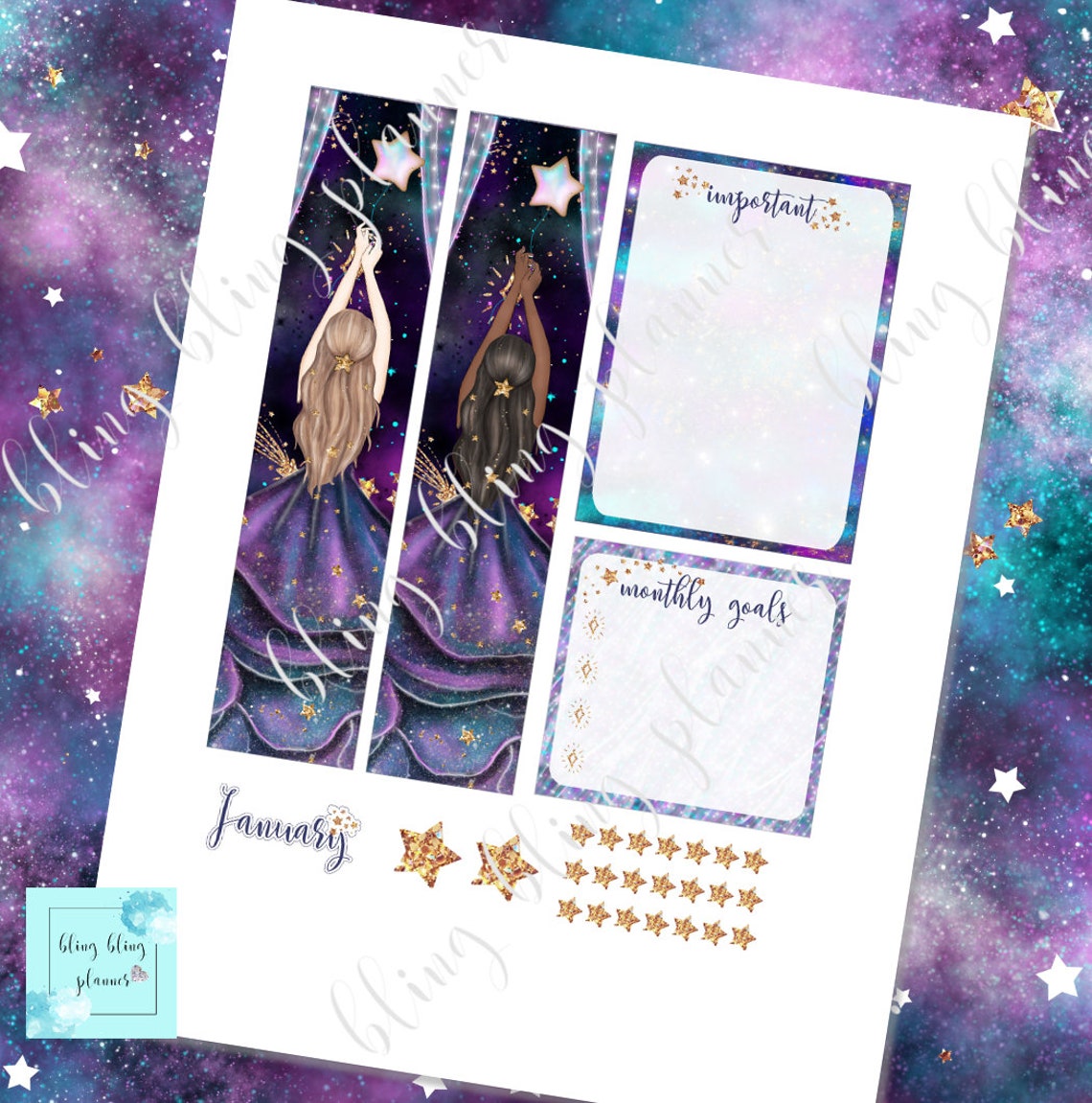 JANUARY PLANNER STICKERS Printable January Stickers Digital - Etsy