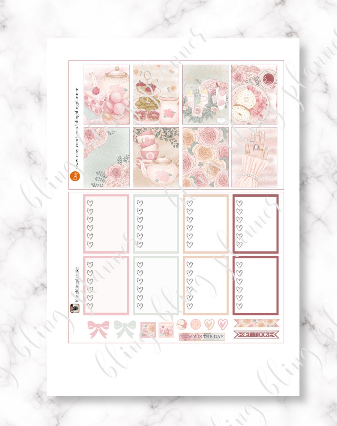 TEA PARTY PLANNER Stickers Spring Planner Stickers Afternoon - Etsy