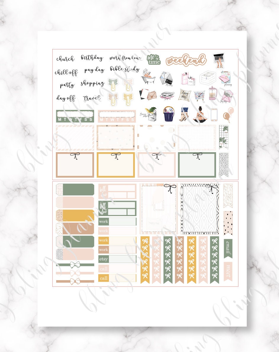 GIRL BOSS Planner Stickers Work From Home Printable Stickers - Etsy