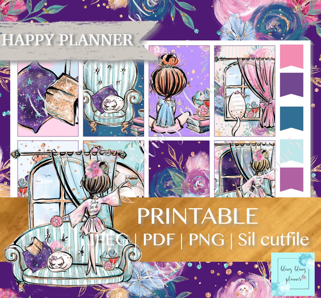 RELAX PRINTABLE Happly PLANNER Stickers, Lazy Day Happy Planner Sticker ...