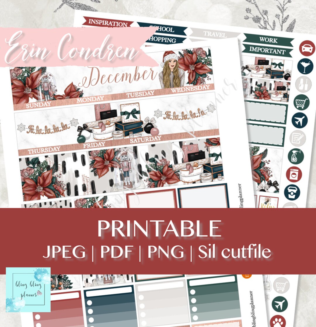 DECEMBER MONTHLY PRINTABLE, Printable December Kit, Decembermonthly Kit ...