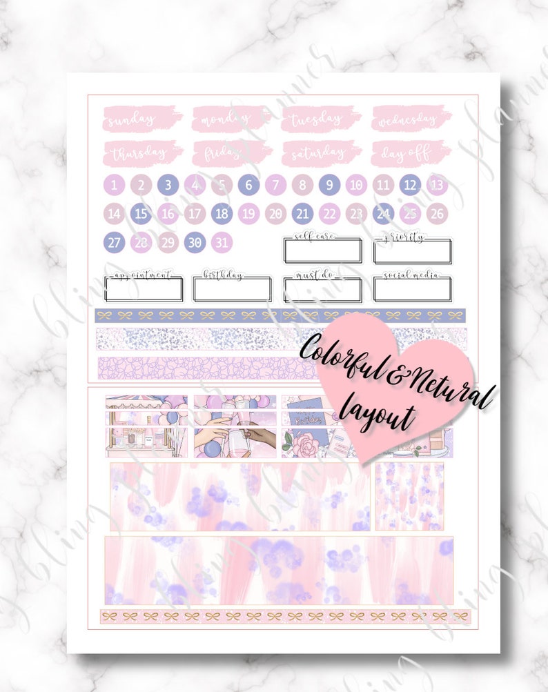 BIRTHDAY PRINTABLE Planner STICKERS Printable Planner - Etsy