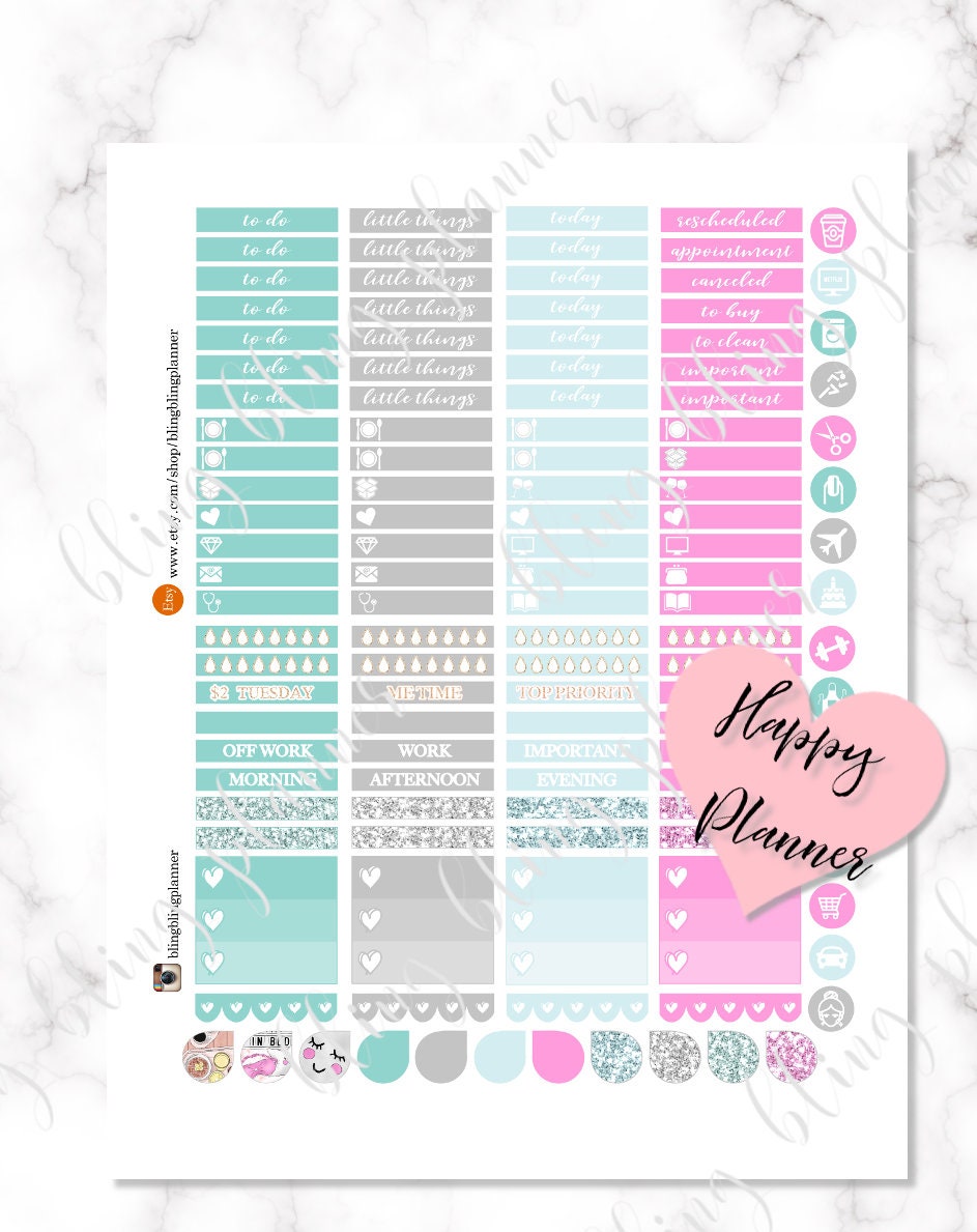 PRINTABLE HAPPY PLANNER Stickers Relax Planner Stickers - Etsy