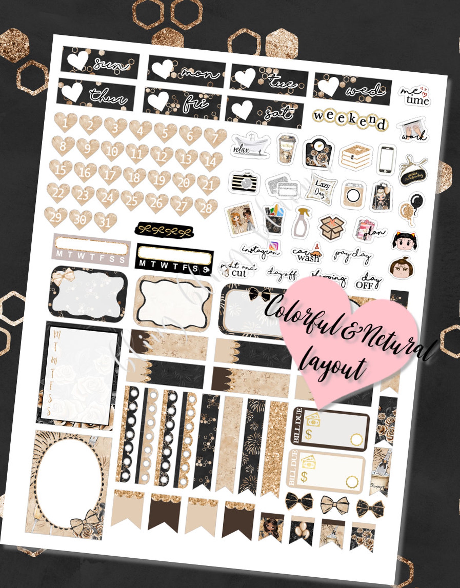 CUTE PRINTABLE 2019 Planner Sticker Printable Planner Sticker - Etsy