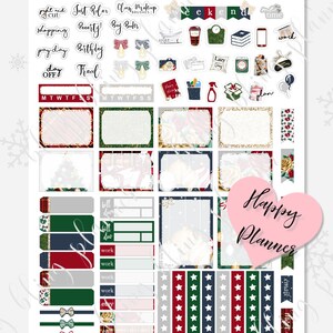 HAPPY PLANNER HOLIDAY Stickers, Printable Christmas Happy Planner ...