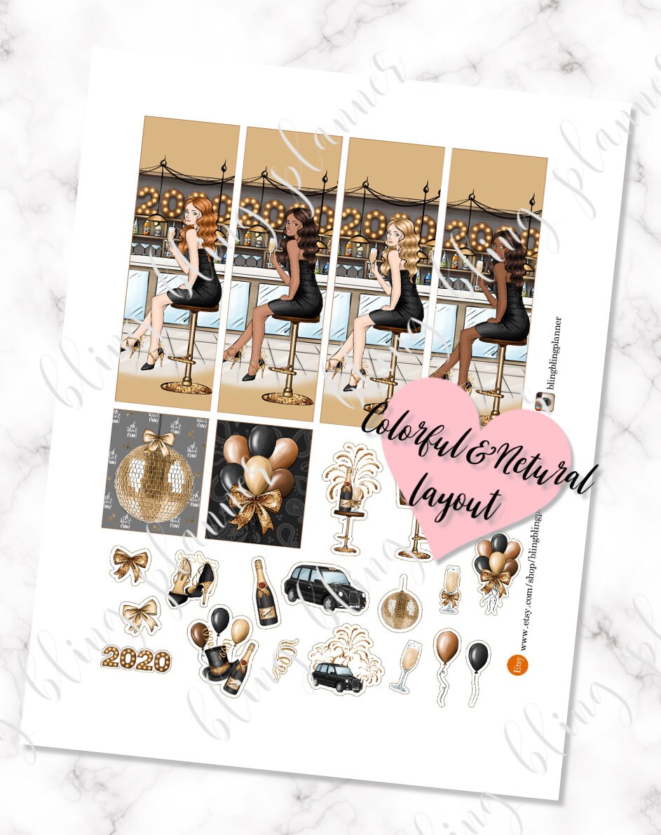 PRINTABLE NEW YEAR Planner Sticker 2020 New Year Planner | Etsy