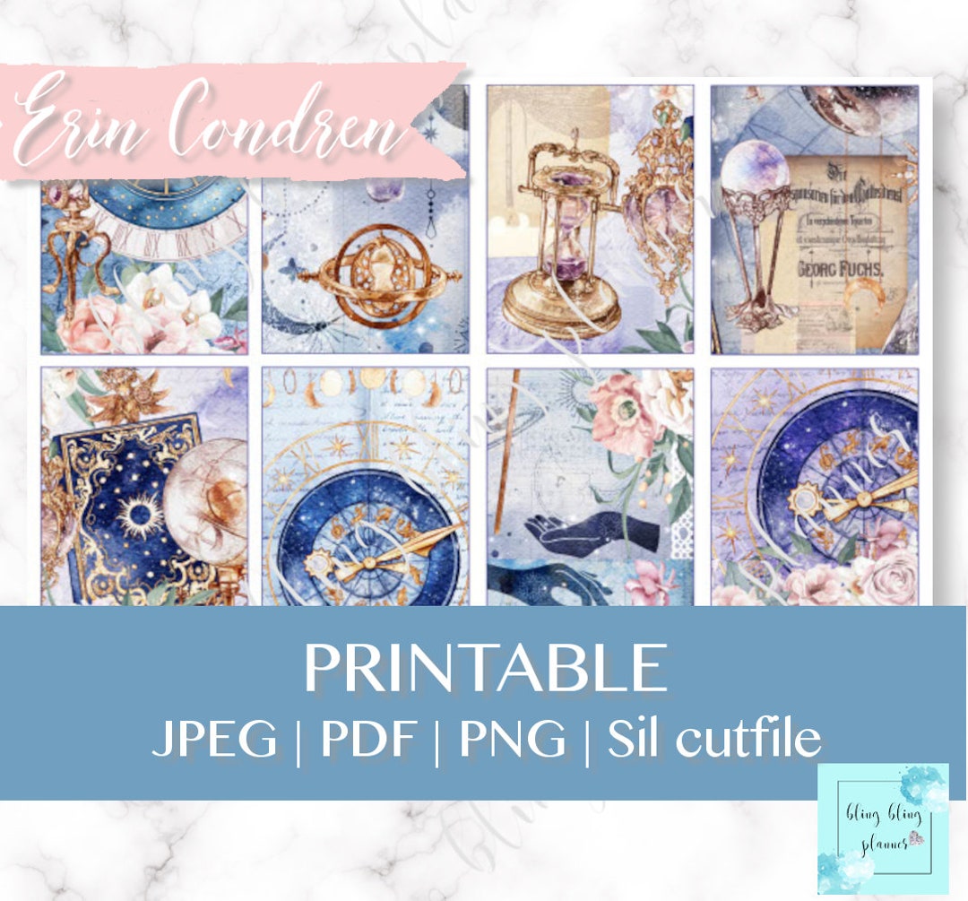 CELESTIAL PLANNER STICKER, Printable Moon Planner Stickers, Celestial ...