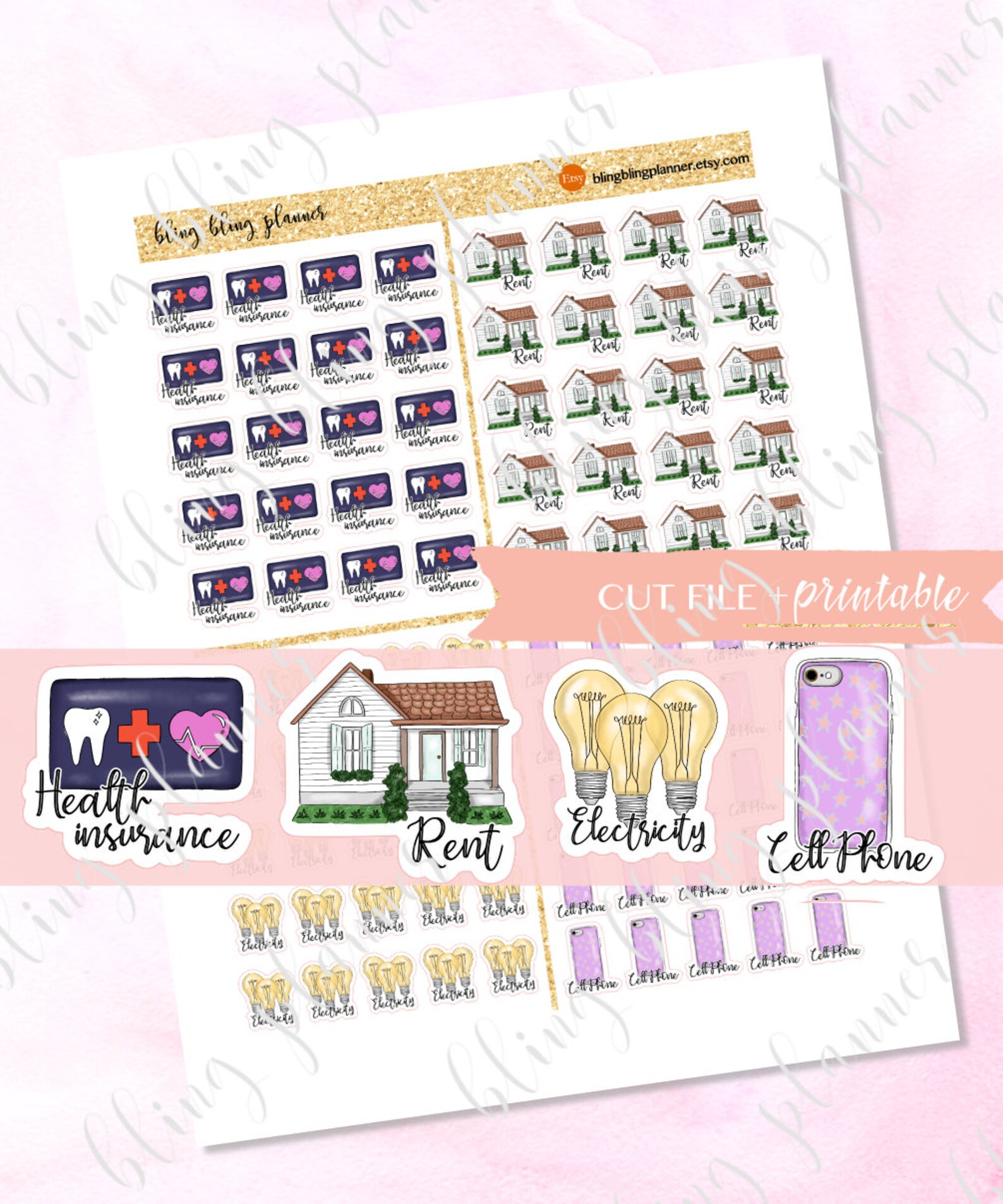 Bill PLANNER STICKERS Printable Bill Planner Sticker - Etsy
