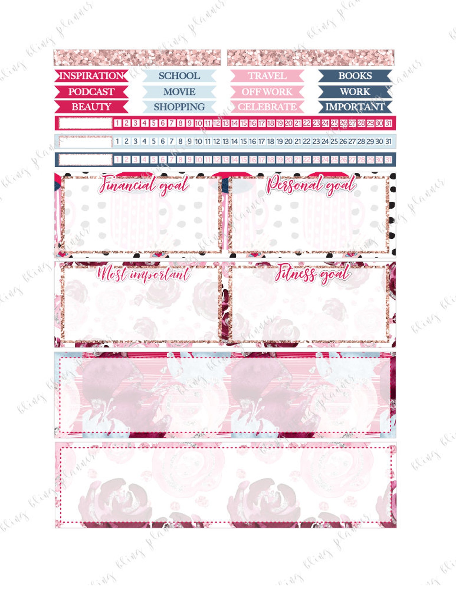 MONTHLY PLANNER Sticker Kit February Bundle Stickers | Etsy