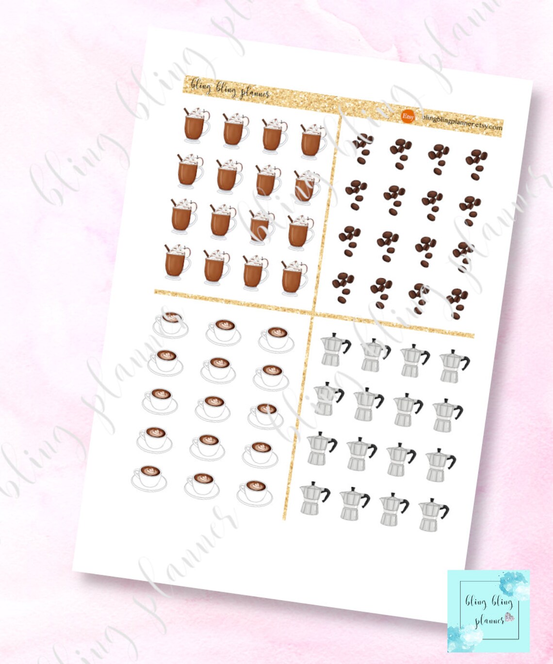 PRINTABLE COFFEE Stickers, Printable Hot Coffee Stickers, Printable ...