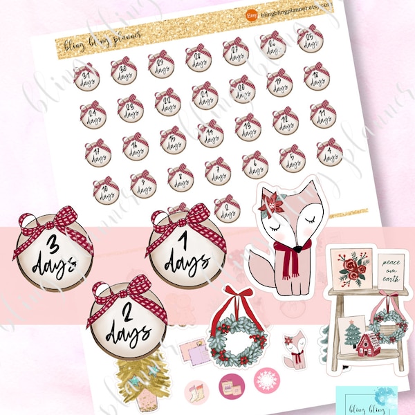 Christmas Countdown Stickers - Etsy