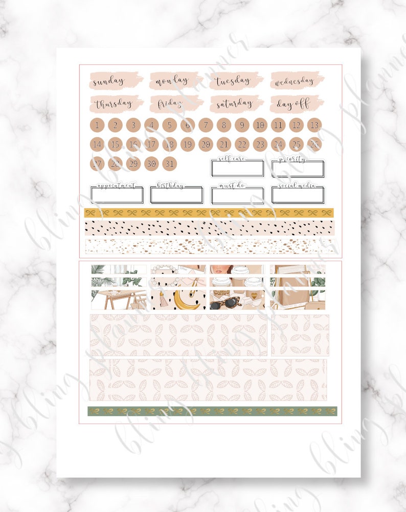 GIRL BOSS Planner Stickers Work From Home Printable Stickers - Etsy