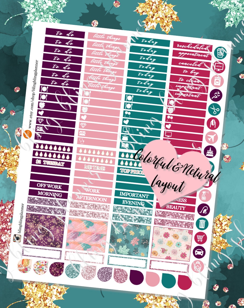 FALL Printable Erin Condren Sticker Fox Printable Sticker - Etsy