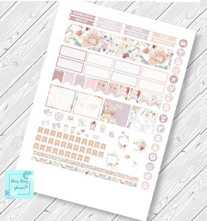 MAY MONTHLY PLANNER Kit Printable Flower Weekly Sticker Kit - Etsy