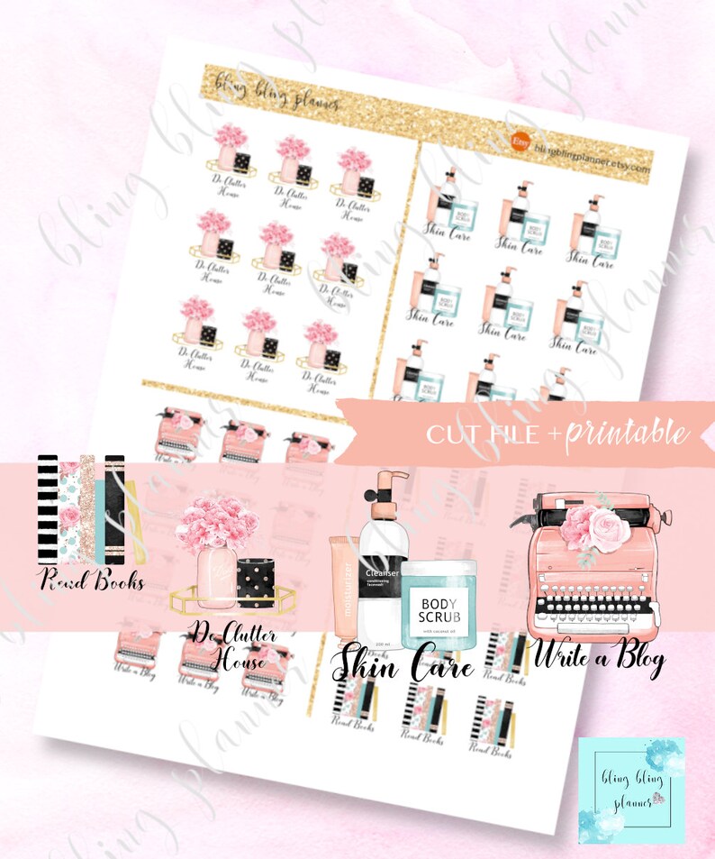 DAILY PRINTABLE PLANNER Stickers Printable Fitness Stickers - Etsy