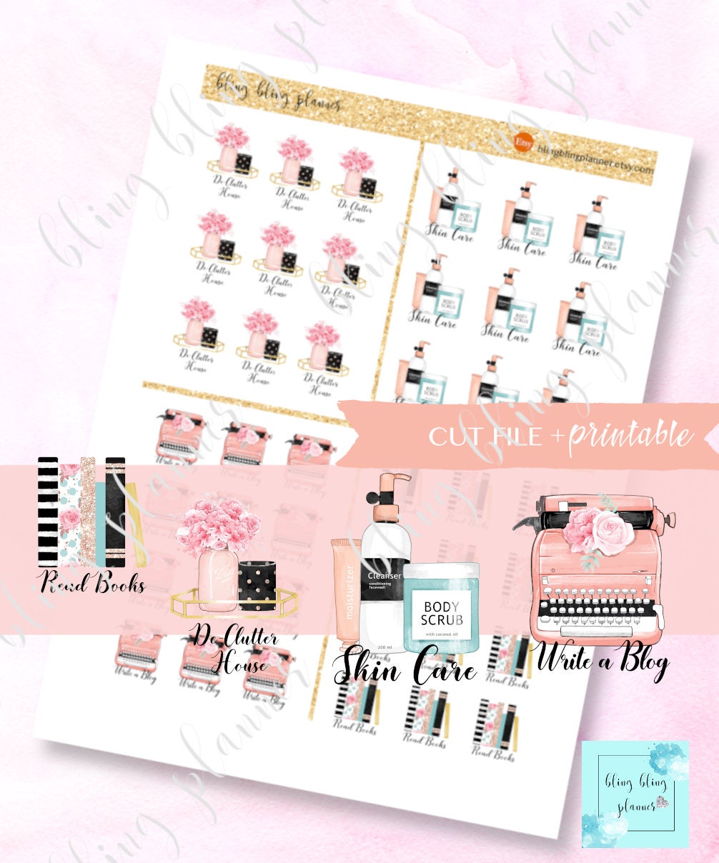 DAILY PRINTABLE PLANNER Stickers Printable Fitness Stickers - Etsy