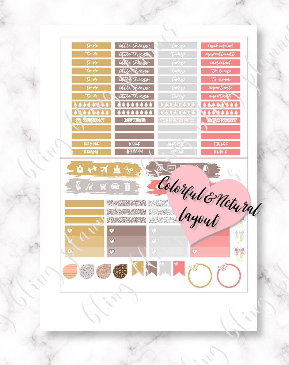 NEW YEAR PLANNER Stickers, Printable New Year Planner Stickers ...