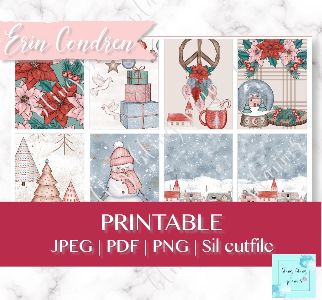 WINTER PRINTABLE Planner Sticker, Christmas Planner Stickers, Printable ...