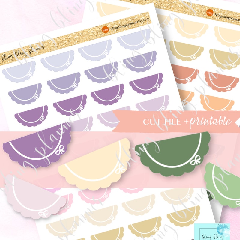Scalloped Labels - Etsy