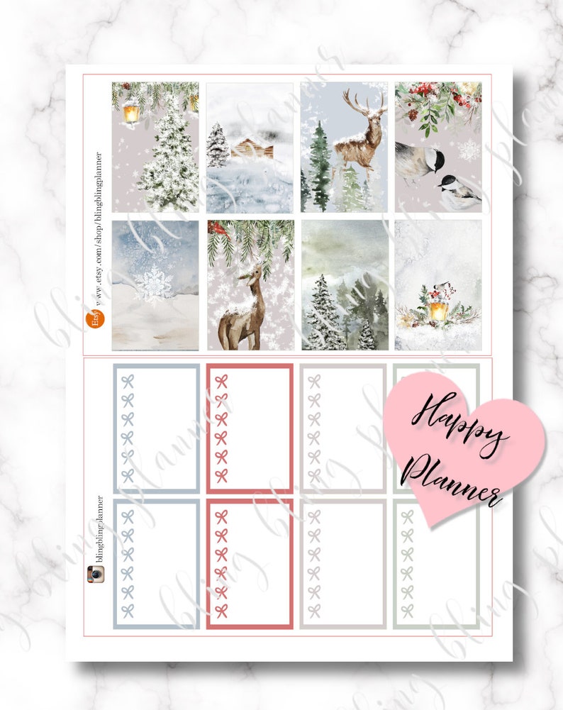 WINTER HAPPY PLANNER Stickers Snow Printable Planner - Etsy