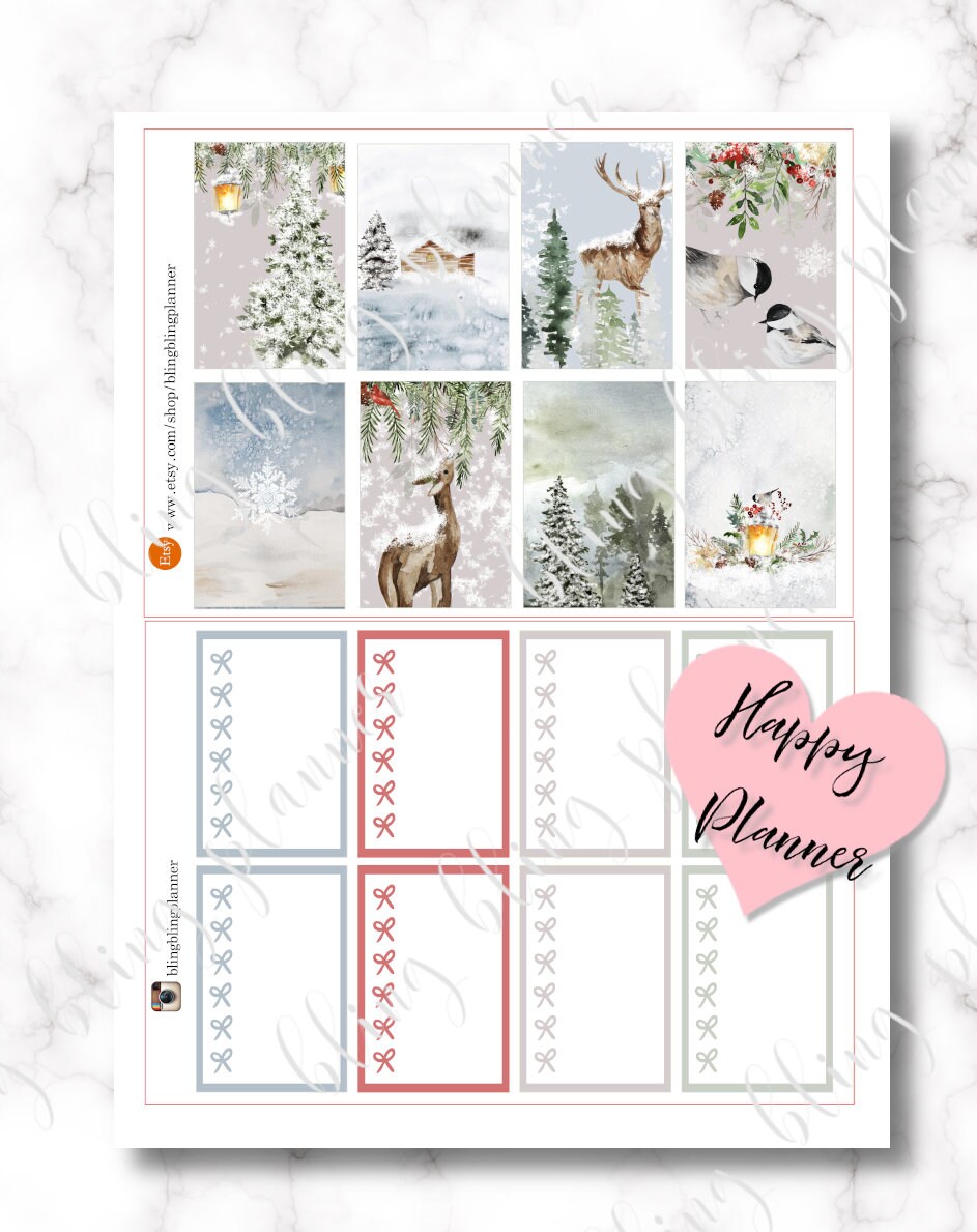 WINTER HAPPY PLANNER Stickers Snow Printable Planner - Etsy