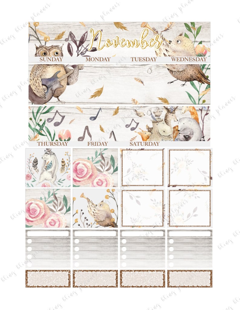 NOVEMBER MONTHLY VIEW Printable, Monthly Planner Kit, Fall Planner ...