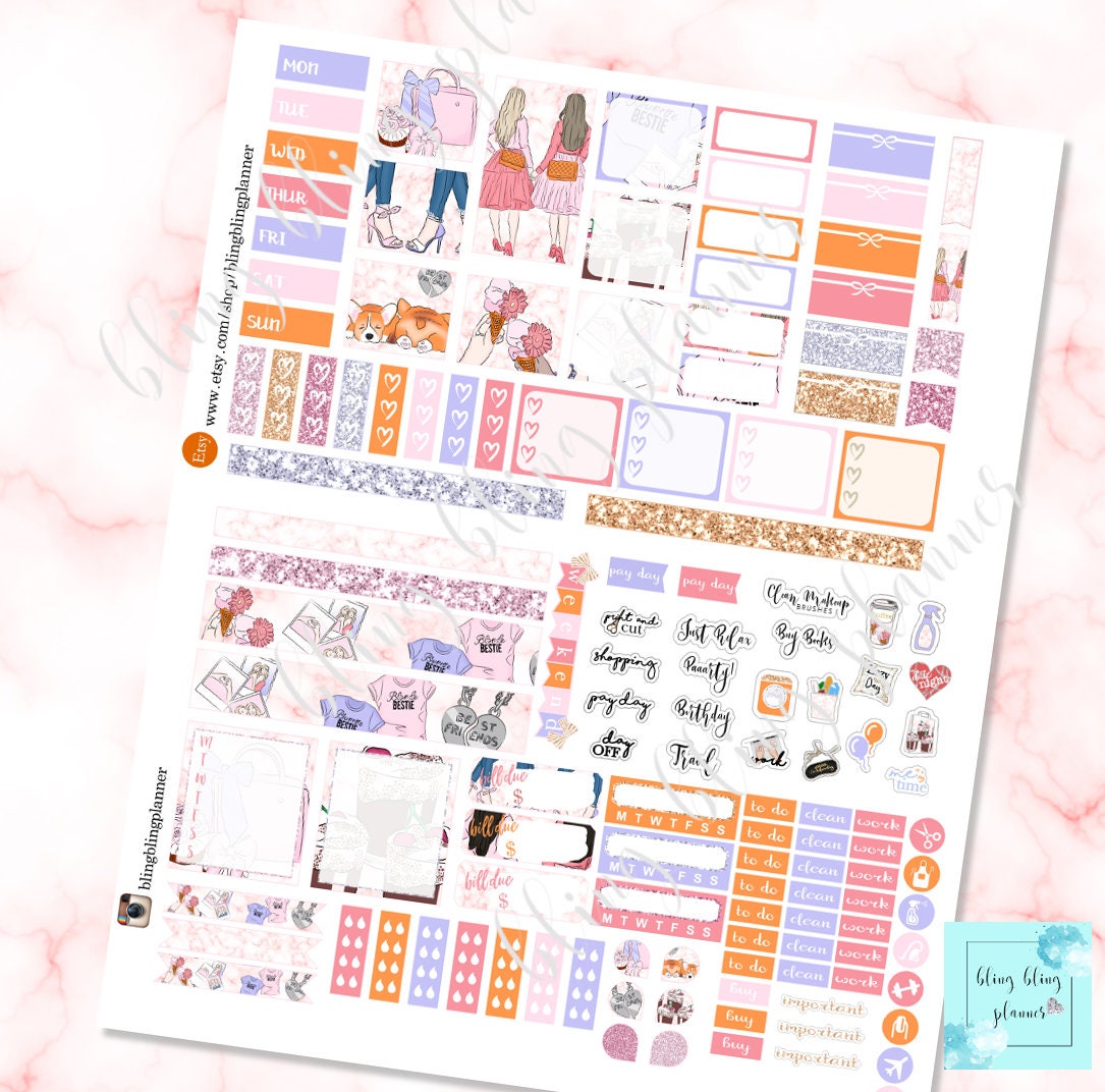 HOBONICHI PRINTABLE KIT, Hobonichi Weeks Stickers, Best Friend ...