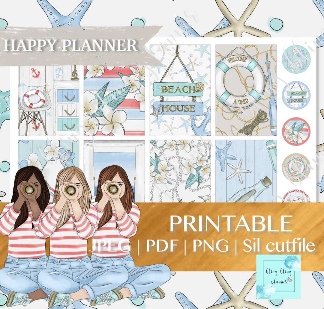 HAPPY PLANNER Summer Stickers, Happy Planner Printable Sticker Kit ...