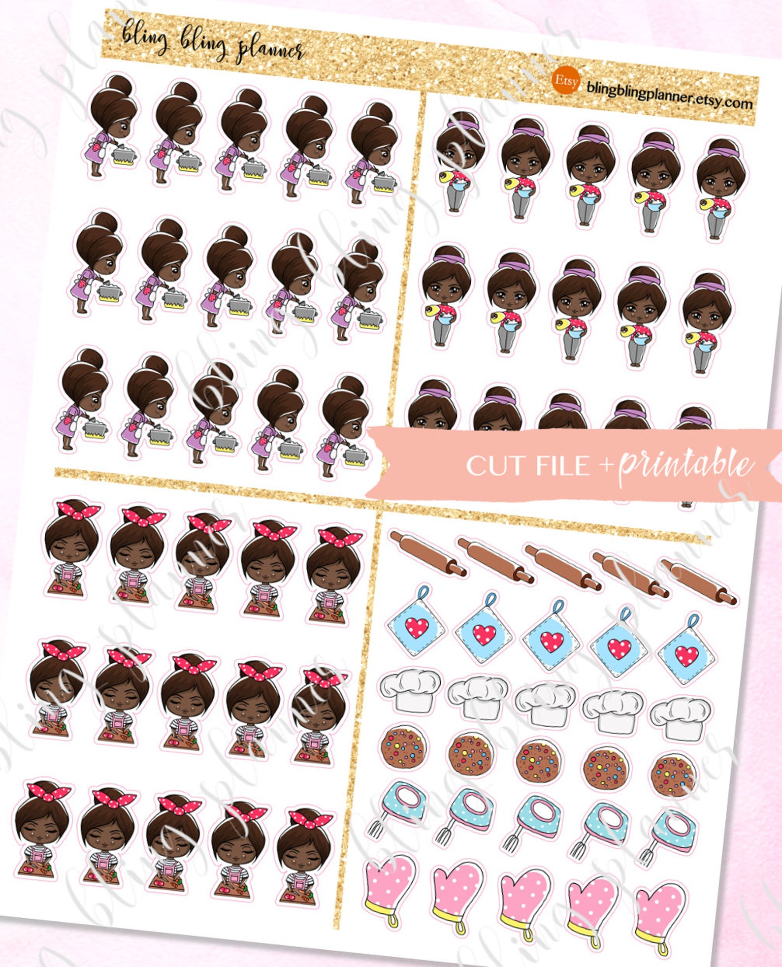 PRINTABLE PLANNER ICON Stickers Printable Cooking Sticker | Etsy