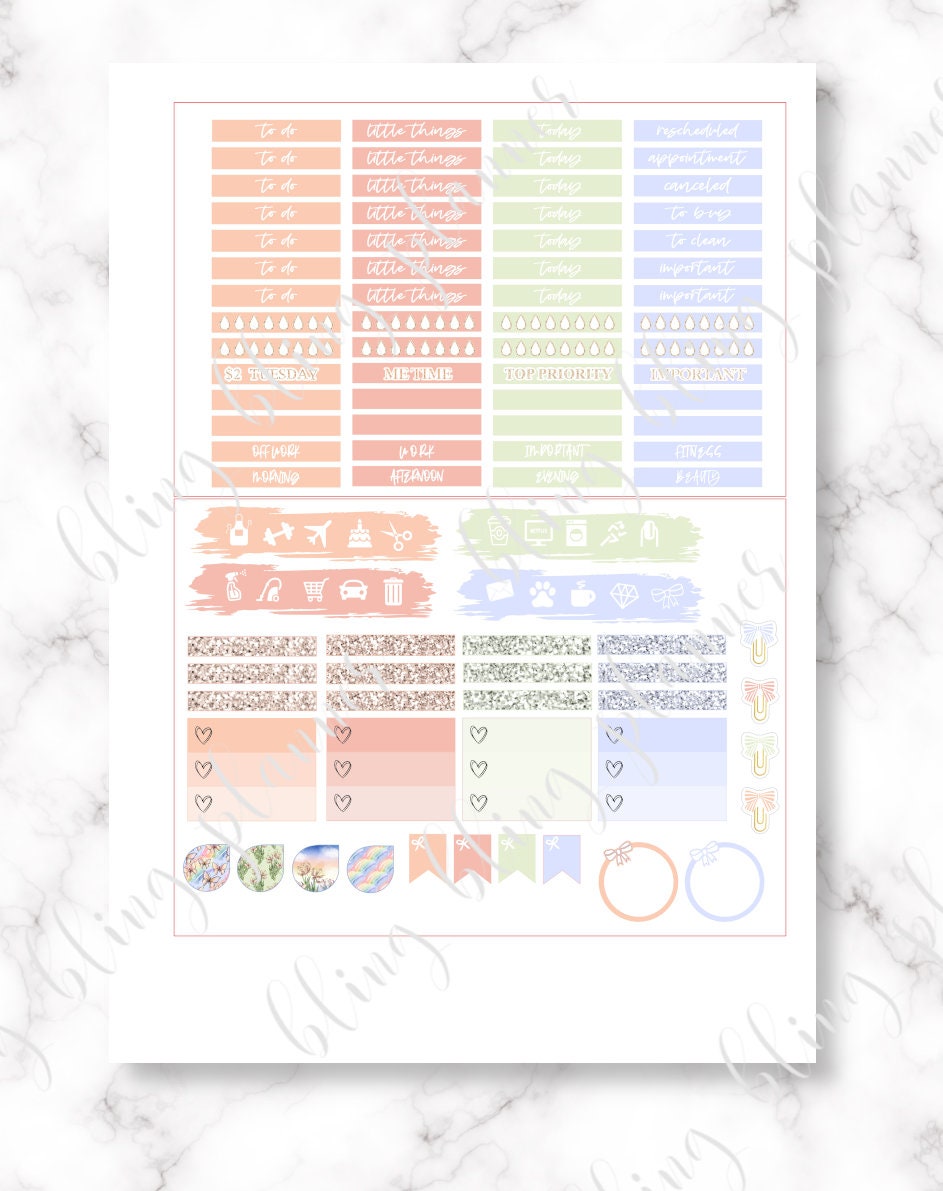BUTTERFLY PRINTABLE PLANNER Stickers Spring Planner Sticker - Etsy