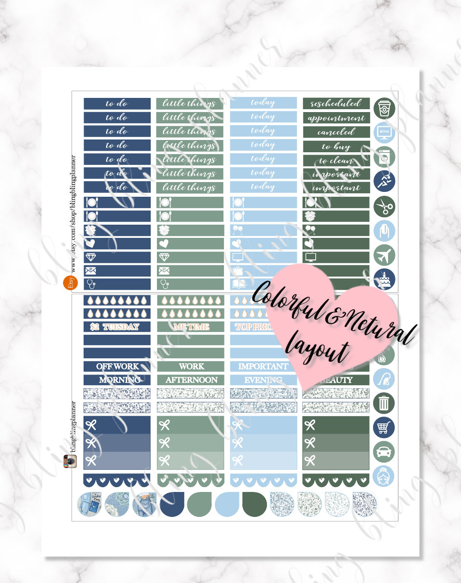 JEAN PRINTABLE PLANNER Stickers, Jean Girl Planner Kit, Jean Planner ...