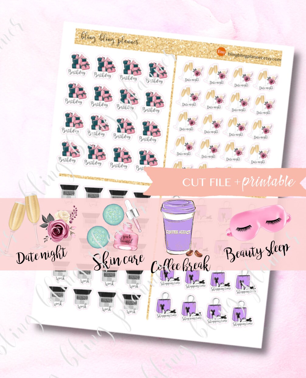 GENERAL Printable PLANNER STICKERS Hydrate Planner Stickers - Etsy